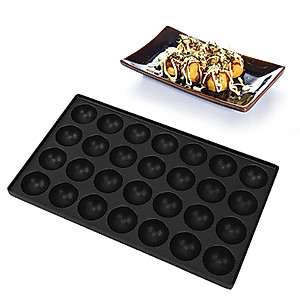 28 Holes Takoyaki Maker, Nonstick Aluminum Kitchen Frying Pan, Octopus Meatballs Baking Tray with Hole Diameter 4cm, Versatile Cooking Tray for Meat Balls, Quail Eggs
