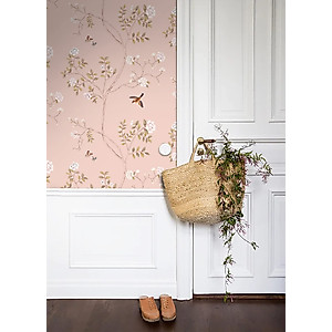 Hopepak Peel and Stick Wallpaper Floral Wallpaper Peel and Stick Purple Pink Contact Paper Self Adhesive Removable Wallpaper Cute Wallpaper for Bedroom Bathroom Nursery Decor 15.3''x78.7''