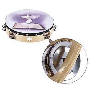 Btuty 10 inch Tambourine 6 Pairs Double Metal Jingle for Church and Other Holy Occasio