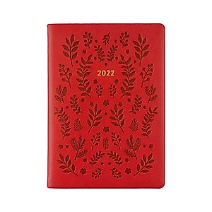 Letts Woodland A6 Week to View 2022 Diary - red