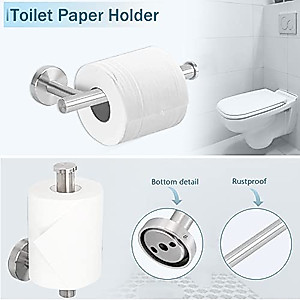 Cilee 10 Piece Brushed Nickel Bathroom Hardware Set, 24 inch Brushed Nickel Towel bar Towel Ring Toilet Paper Holder Robe Towel Hook, SUS304 Stainless Steel Bathroom Accessory Set