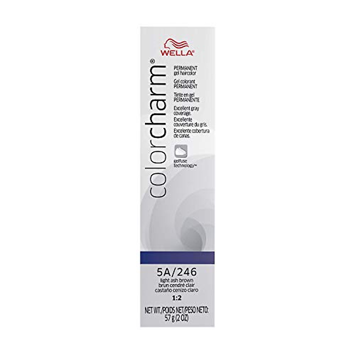 WELLA colorcharm Permanent Gel Haircolor, With Long Lasting Gelfus Technology, For Gray Coverage, 5A Light Ash Brown, 2 oz