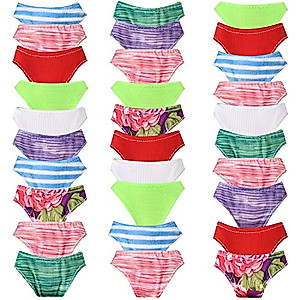 Colorful Doll Underwell Set Clothes Barbie Underpants - Suitable for 11.5 inch Barbie Doll Accessories Solid Print Stripes Random 30 Pieces
