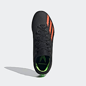 adidas X Speedportal.3 Turf Soccer Shoe, Black/Solar Red/Solar Green, 2 US Unisex Little Kid