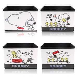 Finex White Dog PU Leather Collapsible Foldable Storage Organizer Box for Table Desk Office Accessories Pencil Pen Remote Contol Holder - Random