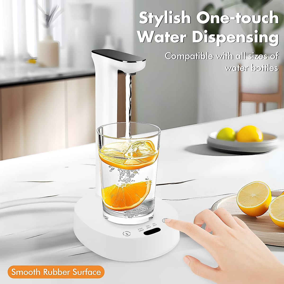 Fabuday Desk Water Jug Dispenser - 5 Gallon Water Bottle Dispensers for Bedside with Light, Smart Nightstand Water Pump for Home Office Kitchen