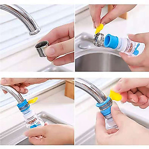 4every 360°Rotating Faucet Nozzle Water Filter 3PCS Filter Sprayer Faucet Water Saving Device Pressurized Shower Faucet Accessories Household Kitchen Faucet Filter Silicone Mouth Long Service Life