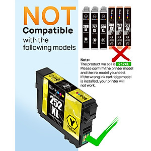 E-Z Ink (TM Remanufactured Ink Cartridge Replacement for Epson 252XL 252 XL T252XL120 to use with Workforce WF-7110 WF-7720 WF-7710 WF-3620 WF-3640 (1 Large Black, 1 Cyan, 1 Magenta, 1 Yellow) 4 Pack