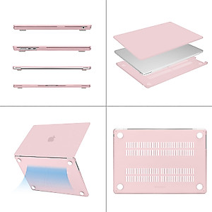 MOSISO Compatible with MacBook Air 15 inch Case 2023 2024 Release M3 A3114 M2 A2941 with Liquid Retina Display & Touch ID, Protective Plastic Hard Shell Case Cover, Baby Pink