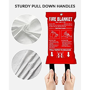 SITERWELL Fire Blanket, Fiberglass Fire Suppression Blanket for Emergency Surival，Emergency Blanket with Heat Insulation, Survival Blanket for Home, Grill, Car, Boat,1-Pack