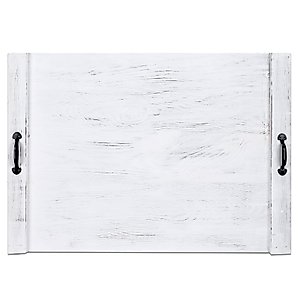 Chunful Stove Top Cover Board 30 x 22 Inch Wood Stove Top Cover Rustic Noodle Board Stove Cover with Handles for Electric Stove Gas Burners Kitchen Counter(White)