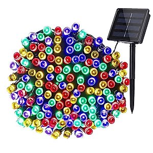 FRSH MNT Solar Decorative String Lights, 72ft 200 LED Waterproof Solar Led Fairy String Light for Garden, Patio, Home, Wedding, Party, Halloween, Christmas Indoor and Outdoor. (200led, Multi-Color)