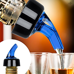 Liquor Bottle Pourers 1oz Set of 12 Measured Bottle Spirits Alcohol Pourers Automatic Measuring Wine Spouts Drink Liquor Pourers Measure Pourer for Cocktail Home Bar (4 Clear 4 Green 4 Blue )