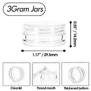 Cosmetic Containers Sample Jars Tiny Makeup Sample Containers with lids，Clear Lid