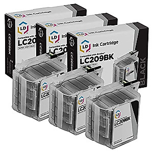 LD Compatible Ink Cartridge Replacement for Brother LC209BK Super High Yield (Black, 3-Pack)
