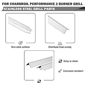 463630021 Heat Tent Replacement for Charbroil Performance 2 Burner Gas Grill Replacement Parts G325-0002-W1 Heat Plates Stainless Steel Heat Shield for Charbroil Grill Parts 463660421 463660021