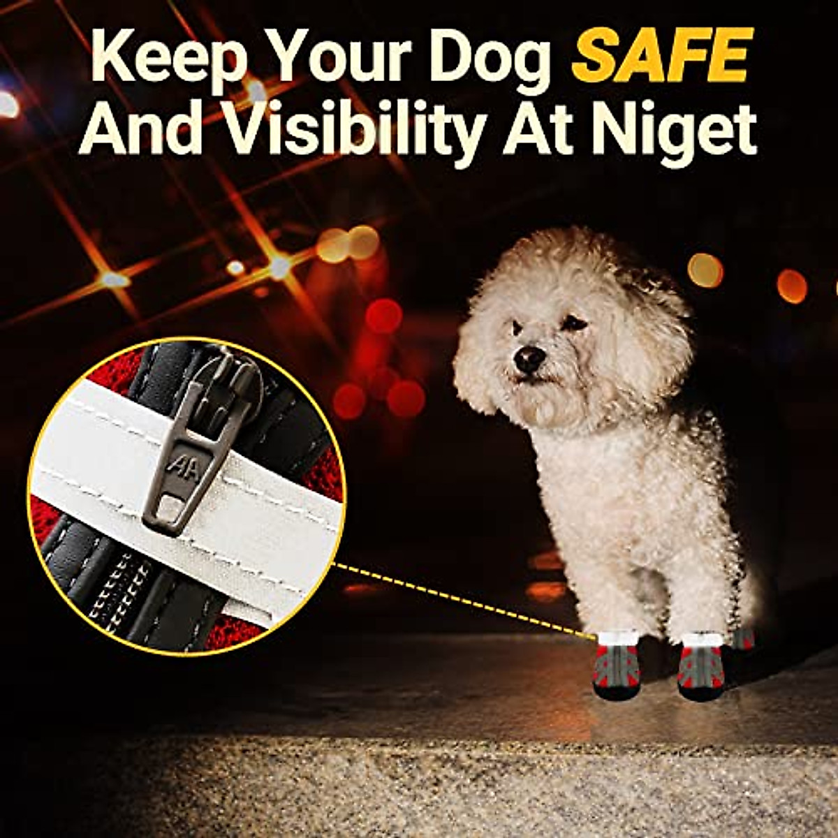 AOKOWN Dog Shoes Small Size Dogs, Waterproof Dog Shoes for Hot Pavement, Puppy Dog Boots & Paw Protectors, Dog Booties for Medium Dogs for Hardwood Floors Anti Slip 4PCS