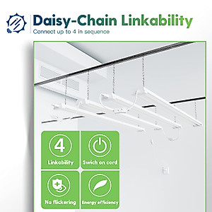 FREELICHT 6 Pack Linkable LED Utility Shop Light, 4000 LM, 4 FT, 48 Inch Integrated Fixture for Workshop, 40W Equivalent 260W, 5000K Daylight, Surface + Hanging Mount – ETL