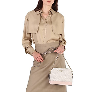 Michael Kors Jet Set Charm Large Dome Crossbody, Vanilla/Soft Pink