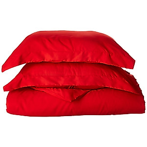 CELINE LINEN Best, Softest, Coziest Duvet Cover Ever! 1500 Premier Hotel Quality Luxury Super Soft Wrinkle Free 2-Piece Duvet Cover Set, Twin/Twin XL, Red