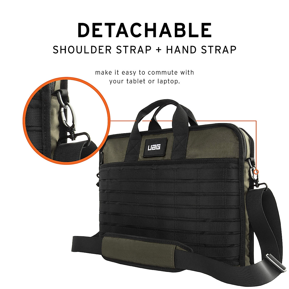 URBAN ARMOR GEAR UAG Tactical 15-inch Slim Brief, fits most devices up to 15-inch to 16-inch, Rugged Protective Slim Secure Laptop Tablet Carrying Bag with Shoulder Strap, Olive