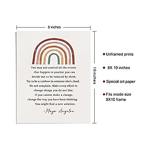 Maya Angelou Quote Motivational Wall Art - Office Wall Art & Decor Motivational poster - Positive Quotes Wall Decor - Encouragement Gifts - Positive Sayings for Wall Decor, 8x10" Unframed