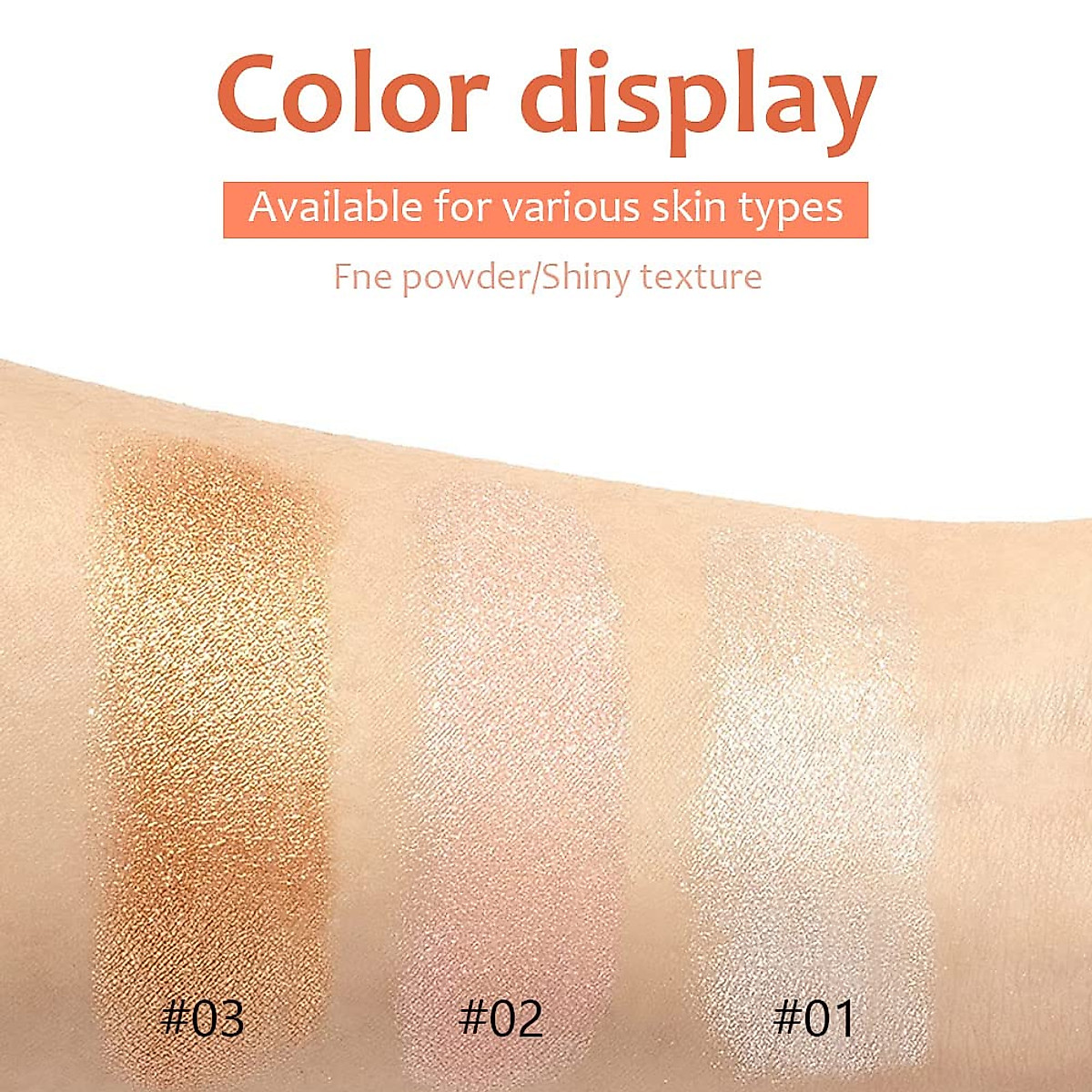 Highlighter Stick Makeup 3pcs Set,Body Shimmer Patting Powder Glitter High Gloss Sparkle Loose Powder Stick Brighten Face Body Lips Eyes Glow Cosmetic-3pcs Moonbeam (White+Pink+Gold)