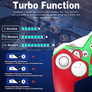 Wireless Controller, Switch Pro Controller for Switch/PC Games/iOS & Android Phone with Macro, Precision Shooting, Turbo, Vibration, Motion Control, One-Key Wake up, 2 Gear Trigger Adjustable