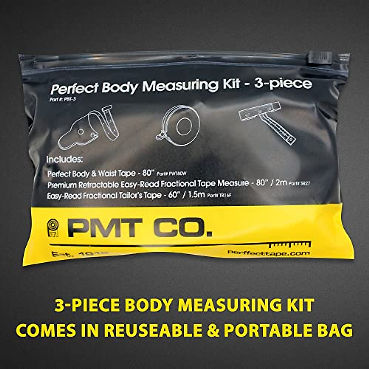 3 Piece Measuring Tape for Body Kit - Automatic Telescopic 80 Inch Tape Measure Body Measuring Tape for Weight Loss, Muscle Gain - Metric Body Measure Tape Retractable & Self-Tightening
