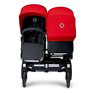 Bugaboo 2015 Donkey Twin Stroller Complete Set in Aluminum and Black