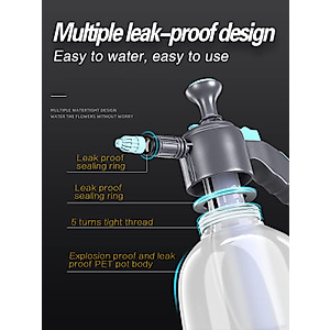 Manual Garden Spray, Lawn Plant Flower Pressure Pump Spray, Adjustable Safety Valve, with Extended Nozzle 0.5 Gallon/2 liters