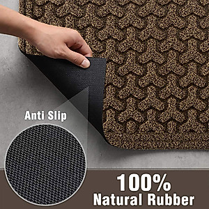 Amagabeli Large Outdoor Door Mats Rubber Shoes Scraper 36" x 24" for Front Door Entrance Outside Doormat Patio Rug Dirt Debris Mud Trapper Waterproof Out Door Mat Low Profile Washable Carpet BG039