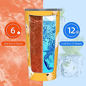 EVANEM 20 Oz Stainless Steel Tumbler With Straw Cleaner Chicken Chick Printed Insulated Cup Travel Coffee Mug Vacuum Insulated Tumblers For Home Office