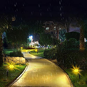 Tungray Solar Spotlights Outdoor, Warm White Solar Landscape Lights 2-in-1 Solar Powered Lights IP65 Waterproof Adjustable Wall Light for Patio Pathway Yard Garden Driveway Pool 1 Pack