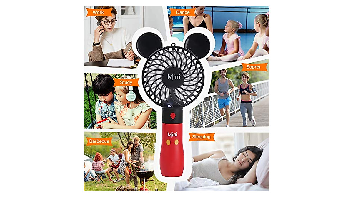 Crethinkaty Cartoon Hand Held Fan - Portable USB Fan