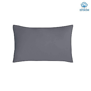 Cotton Star Travel Pillowcase 14x20 Set of 2 Toddler Pillowcase Zipper Closure 600 Thread Count 100% Organic Cotton Pack of 2 Travel Size Pillow Cases Grey Solid