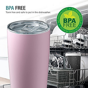 JURO Tumbler 20 oz Stainless Steel Vacuum Insulated Tumblers w/Lids and Straw [Travel Mug] Double Wall Water Coffee Cup for Home, Office, Kitchen Outdoor ideal for Ice Drinks/Hot Beverage - Pink