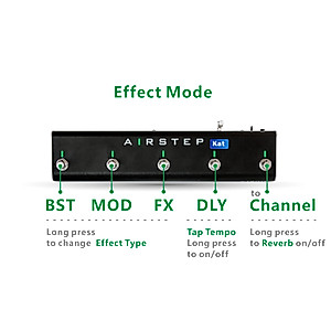 XSONIC Airstep Kat Edition KATANA MkII & I Footswitch with 5 Footswitches, 2 Control Modes(Change Presets, Toggle Effects), 300H Playtime, Modify Amp sound with BTS App for iOS and Android, Wirelessly