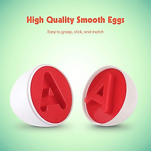 Coogam Letters Matching Eggs 26PCS ABC Alphabet Color Sorter Puzzle Easter Travel Bingo Game Uppercase Learning Fine Motor Skill Montessori Gift for Year Old Kids