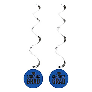 Creative Converting Blue Graduation Dizzy Danglers, Assorted sizes