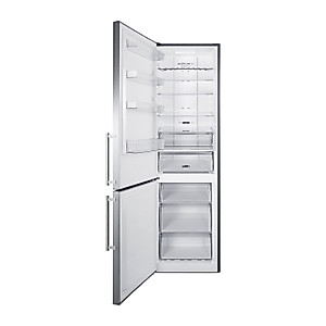 Summit Appliance FFBF181ES2LHD Bottom Freezer Refrigerator, 24" Wide, High Temperature Alarm, 11.7 cu.ft Capacity, Stainless Steel Door, Left Hand Door Swing, Multi-Flow Fan, Digital Thermostats