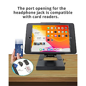 CarrieCathy Desktop Wall Mount Anti-Theft Security Kiosk POS Stand Holder Enclosure for 10.2" 2021 iPad 9th Gen 2020 iPad 8th Gen 2019 iPad 7th Gen, Flip & 360° Swivel Design