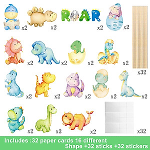 32pcs Dinosaur Centerpiece Sticks Dinosaur Baby Shower Decorations Dinosaur Party Centerpiece Decorations for Dino Theme Birthday Party Rawr It's A Boy Party Supplies
