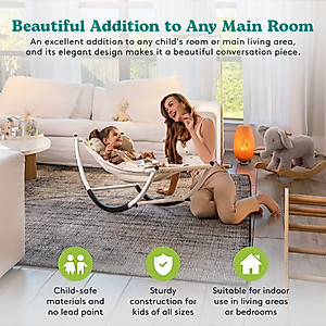 Timberoo Kids Rocking Chair - Kids Recliner Chairs for Toddlers, Kids Chairs Comfy Toddlers Lounge Chair - Adjustable Pillow and Blanket for Sensory Comfort Included