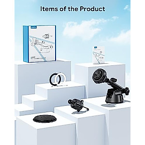 OMOTON for MagSafe Car Mount, O-Mag DriveSafe Magnetic Phone Holder for Car, Cell Phone Mount for Dashboard Windshield Vent, Fit for iPhone 15 14 13 12 Series Magsafe Cases