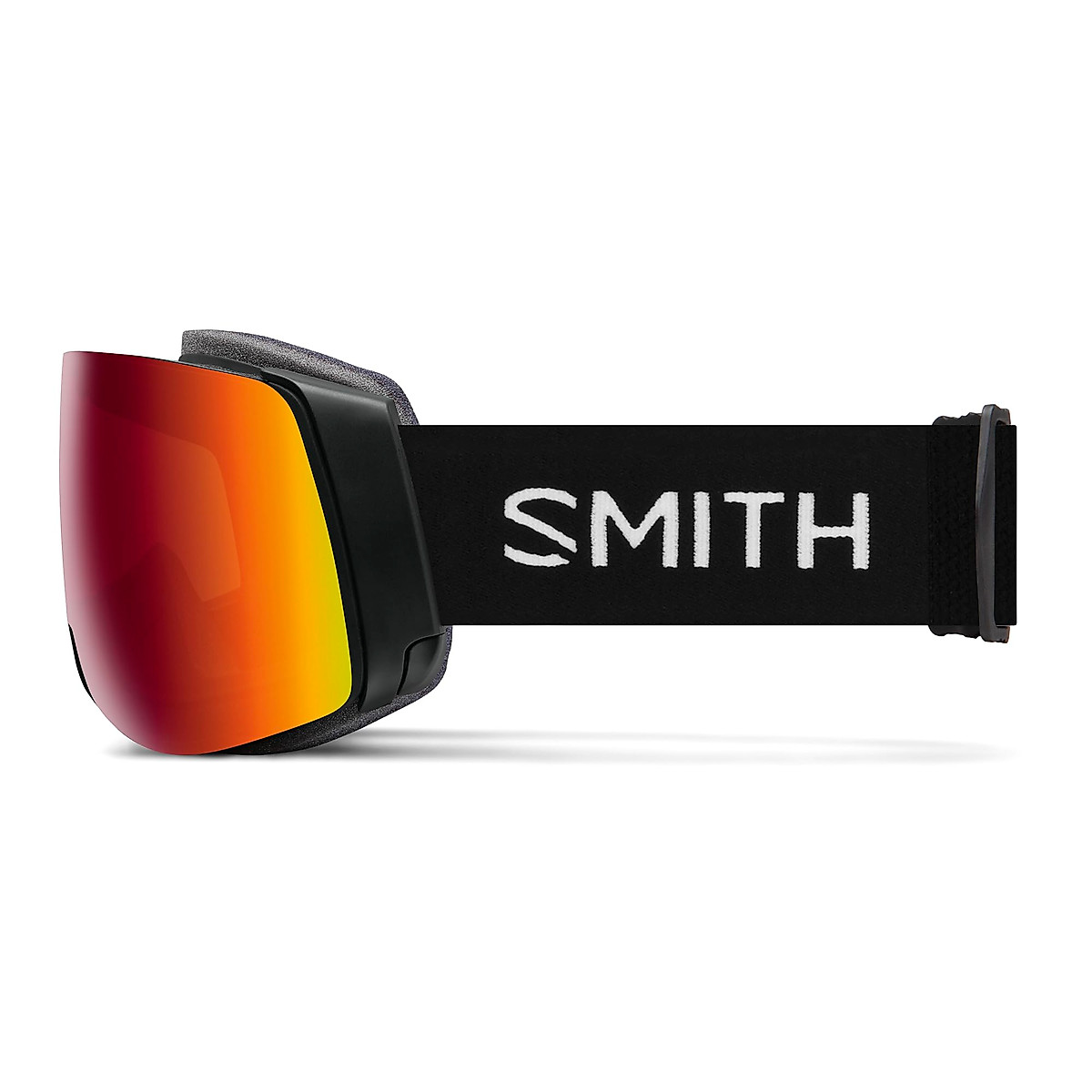 SMITH 4D MAG Goggles with ChromaPop Lens – Performance Snowsports Goggles with Easy Lens Change Technology for Skiing & Snowboarding – for Men & Women – Black + Sun Red Mirror Lens