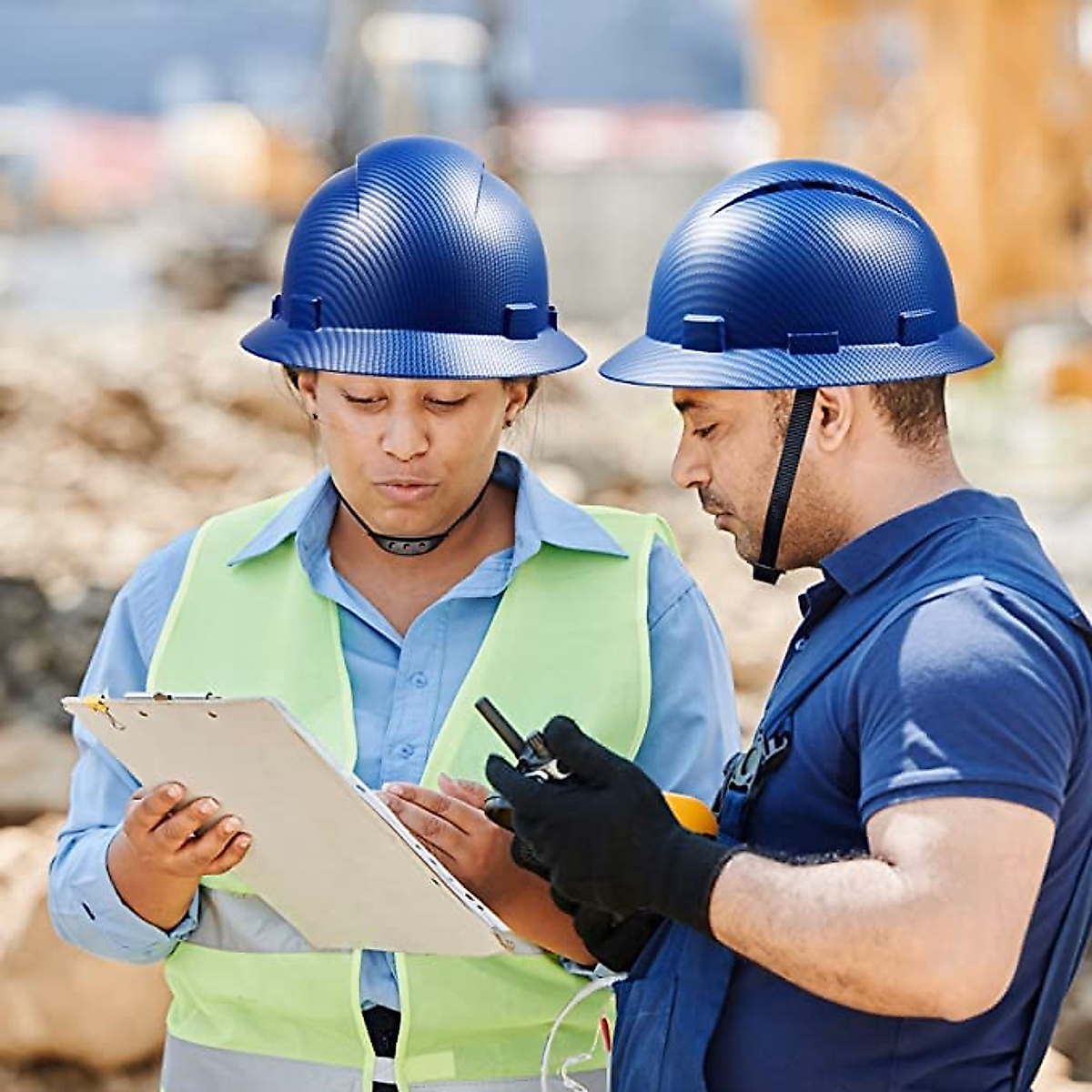 HDPE Hydro Dipped Full Brim Hard Hat with Fas-trac Suspension (Mate Blue) (Matte Blue)