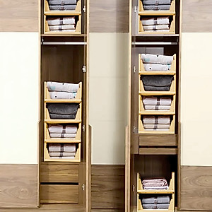 souG 2 Pack (17x 13.2 x 7.3 inch)Stackable Plastic Storage Basket-Foldable Closet Organizers Storage Bins, Perfect for Kitchen, Office, Bedroom & Bathrooms(Yellow)