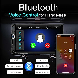 Double Din Car Stereo Apple Carplay 7 inch Car Radio with HD Touch Screen Car Receiver Compatible Android Auto Bluetooth with Backup Camera Mirror Link USB/SD/AUX