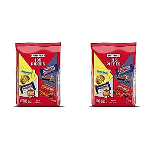Butterfinger, CRUNCH, Baby Ruth and 100 Grand, Assorted Minis Chocolate Candy Bars, 55.3 oz bag, Bulk 270 Pack